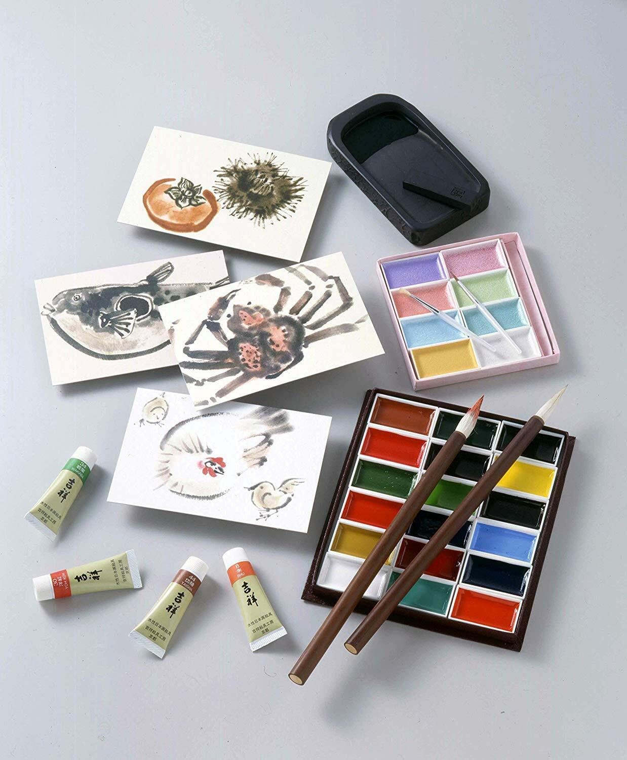 Kissho Gansai Japanese Watercolor Paint starter kit indian ink Japan | eBay