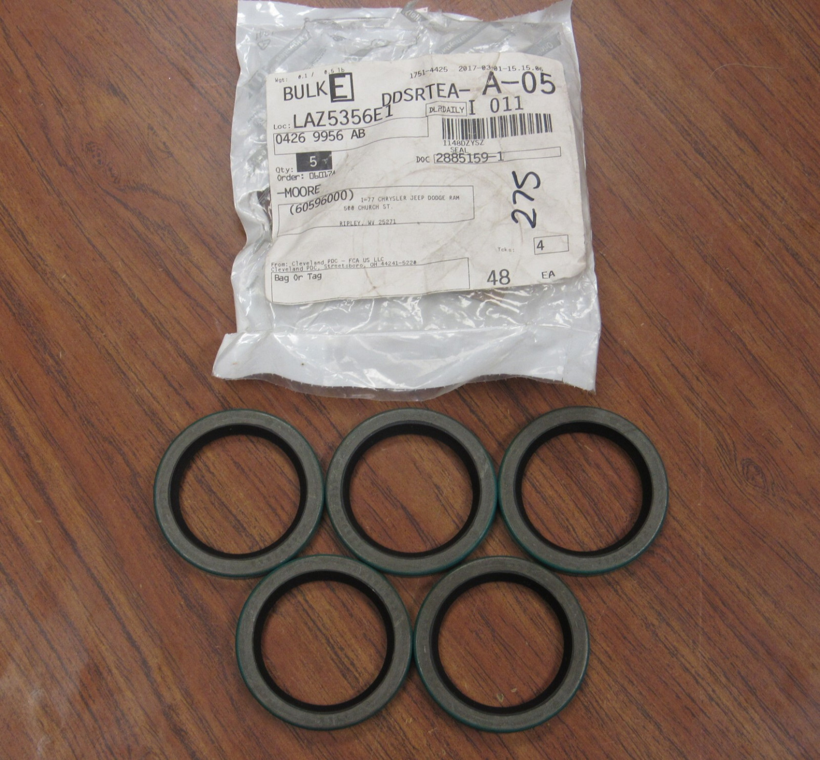 New Mopar OEM 04269956AB Lot of 5 Transmission Adapter Housing Seals | eBay