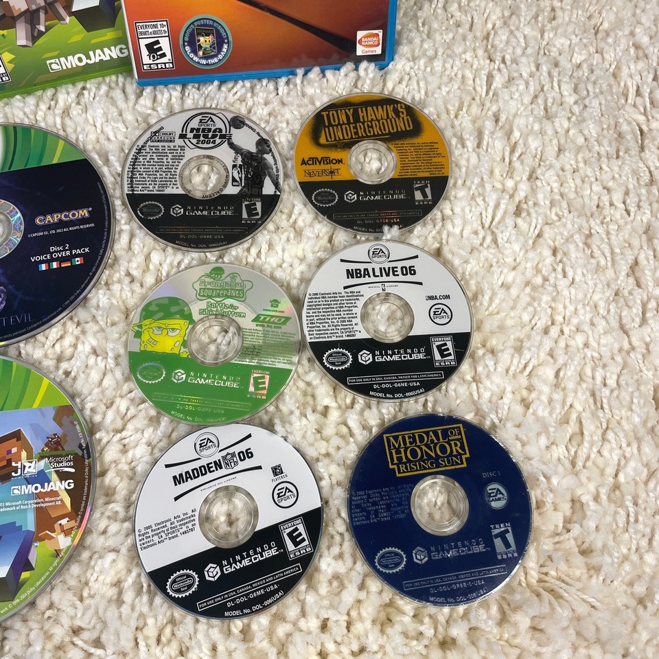 Nintendo Gamecube Wii U Xbox 360 Playstation PS1 Disc Lot of 16 AS IS ...