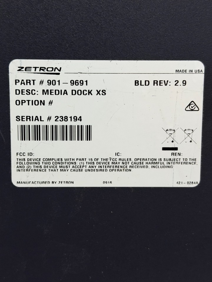 *REDUCED* - Zetron Media Dock XS 901-9691 Dispatch MAX - FREE SHIPPING ...