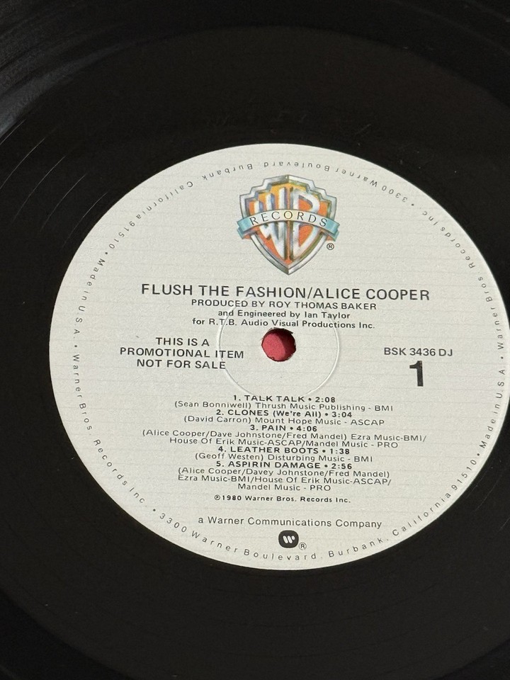 Promo ALICE COOPER ‘80 - FLUSH THE FASHION - RECORD LP | eBay UK