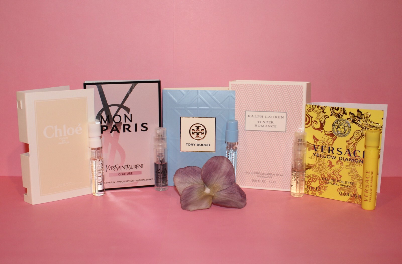 Lot of 5 Women's Perfume Samples: Chloe, YSL, Ralph Lauren, Tory Burch ...