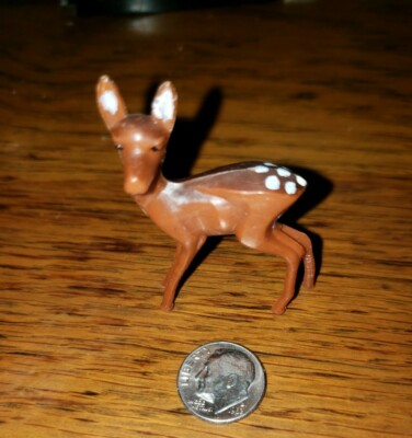 Vintage Tiny Mini Plastic Deer Craft 2" Tall Doe Doll House | eBay