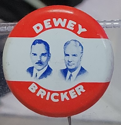 Dewey Bricker Campaign Pinback Button 1972 Reproduction 1 1/8" | eBay