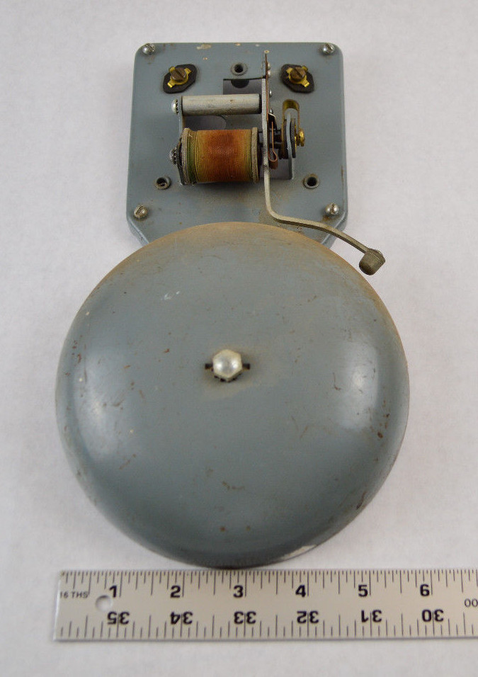 Vintage Metal Warehouse Office Phone Bell Ringer Gray Prop | eBay