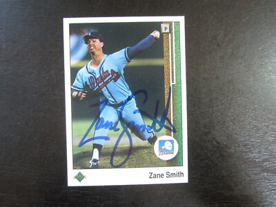 1989 Upper Deck # 71 Zane Smith Autograph Signed Auto Card (M2) Atlanta ...