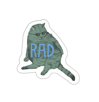 Rad Cat Sticker Decal | eBay