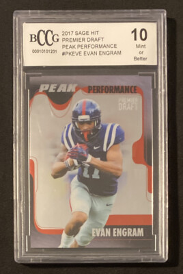 Evan Engram 2017 Sage Hit Premier Draft Peak Performance BCCG 10 Mint ...