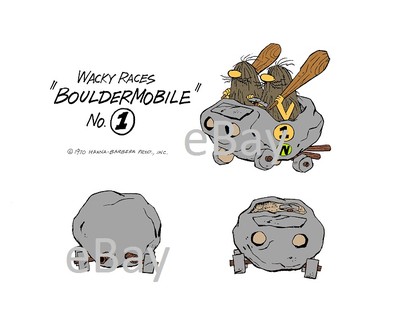 Hanna Barbera STYLE GUIDE PLATE - WACKY RACES - The BOULDERMOBILE Slag ...