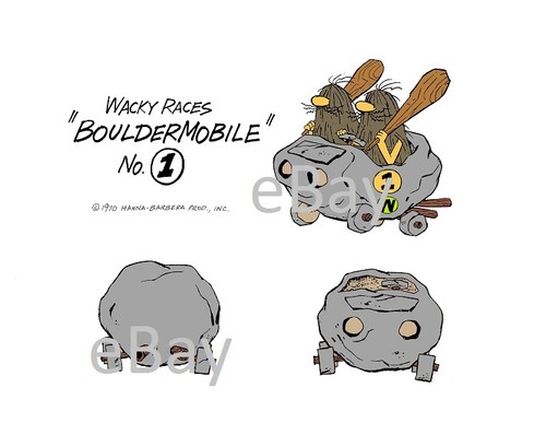 Hanna Barbera STYLE GUIDE PLATE - WACKY RACES - The BOULDERMOBILE Slag ...