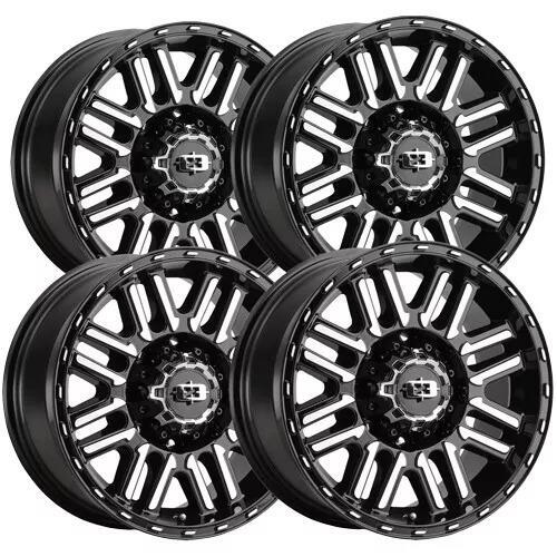 (Set-4) Vision 348 Nexus 17x8.5 8x6.5 0mm Black Machined Wheels Rims 17 ...