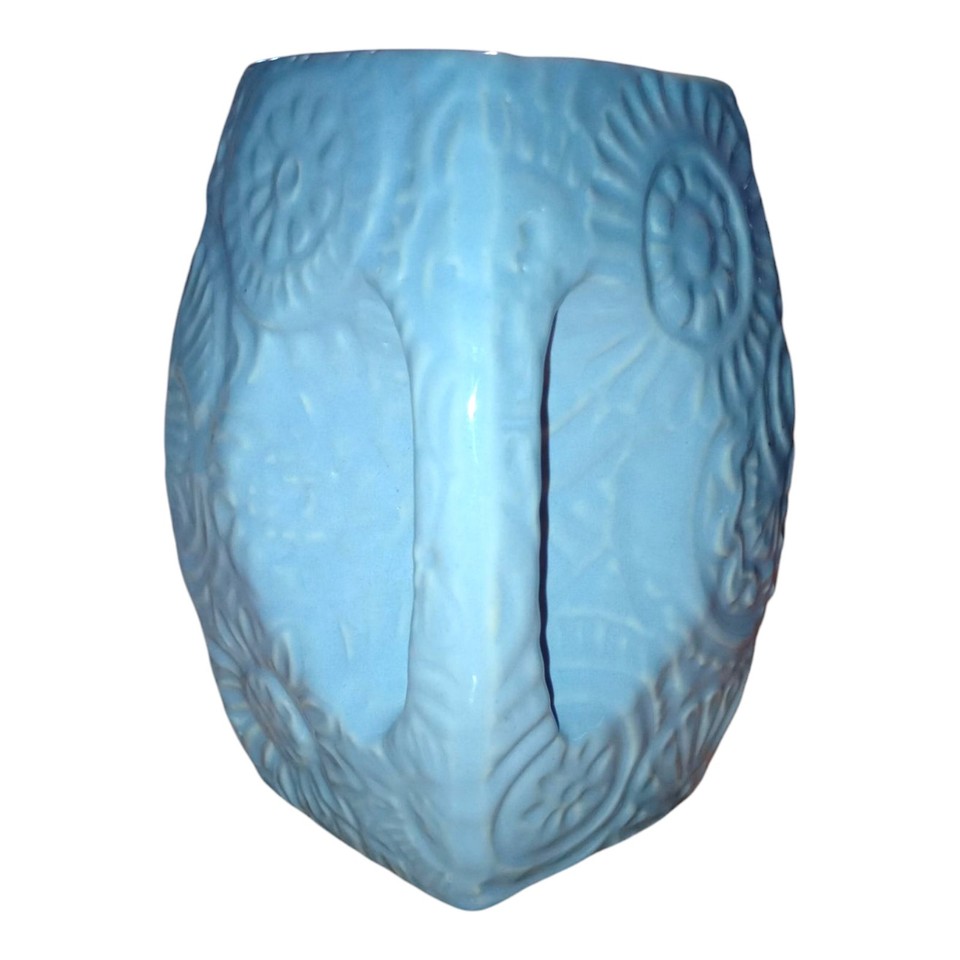 Vintage Niloak Pottery Arkansas Blue Embossed Flowers Square Pitcher 7 ...