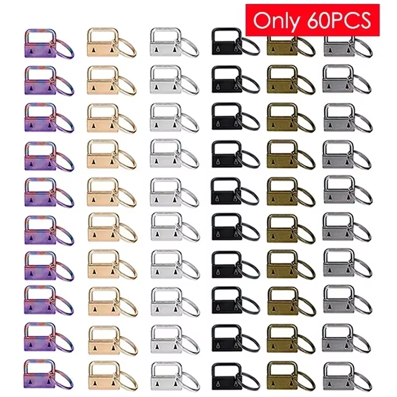 20/40/60PCS Webbing Tail Clip Key Fob Hardware 25Mm Keychain Split Ring ...