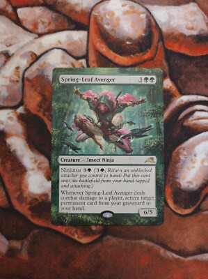 Magic the Gathering Spring-Leaf Avenger Hand Painted Unique Custom MTG ...