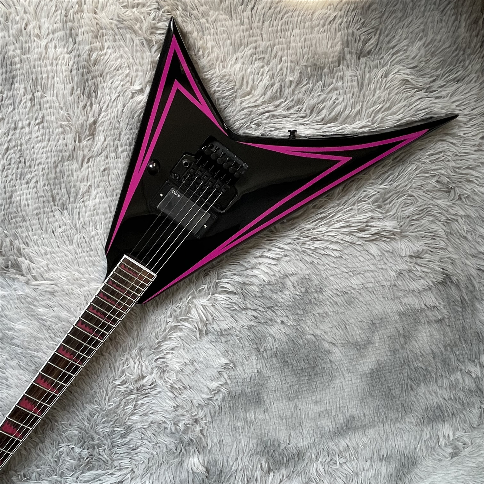 V Shape Black Electric Guitar Alexi Laiho Mahogany Solid Body 6 String ...