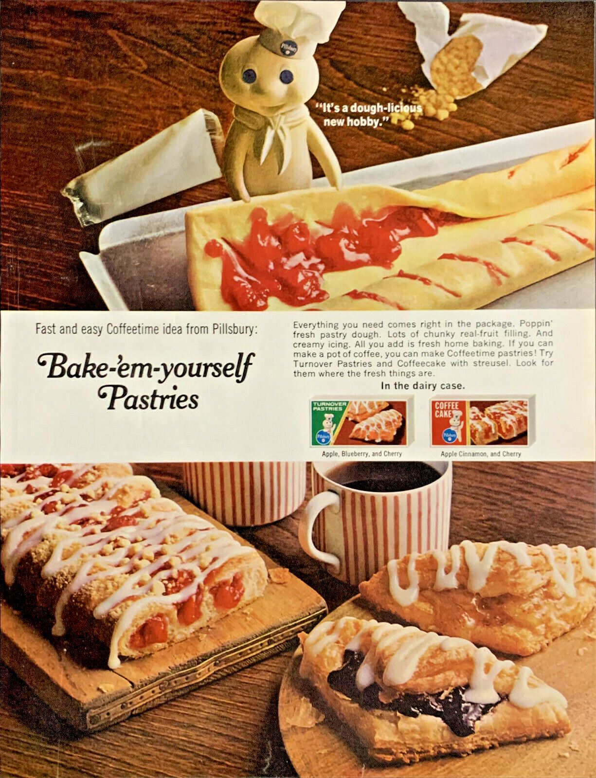 Vintage 1969 Pillsbury Bake-'em-Yourself Fruit Pastries Print Ad ...