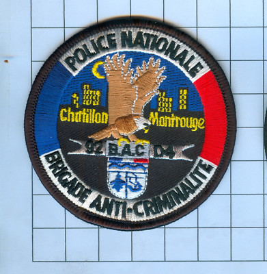 International Police Patch - POLICE NATIONALE BRIGADE ANTI-CRIMINALITE ...