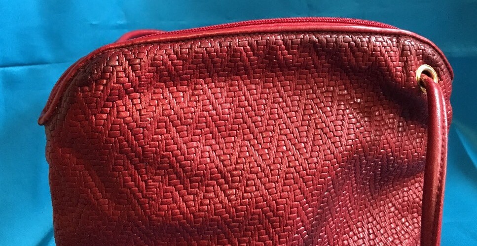 NATURALIZER SYNTHETIC RED Woven Look Shoulder Bag PURSE 9.25” x 7”Strap ...