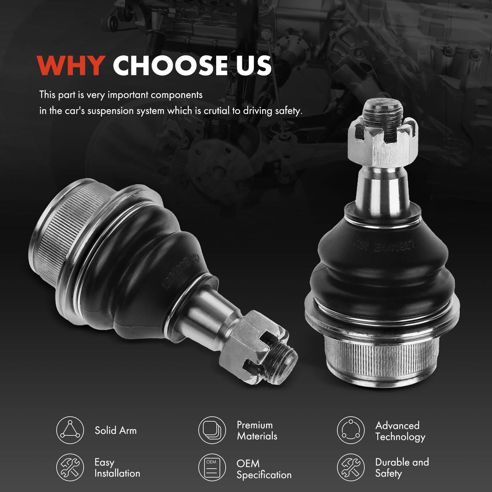 2x Front Lower Ball Joint Set for Chevy Silverado 1500 00-16 GMC Sierra ...