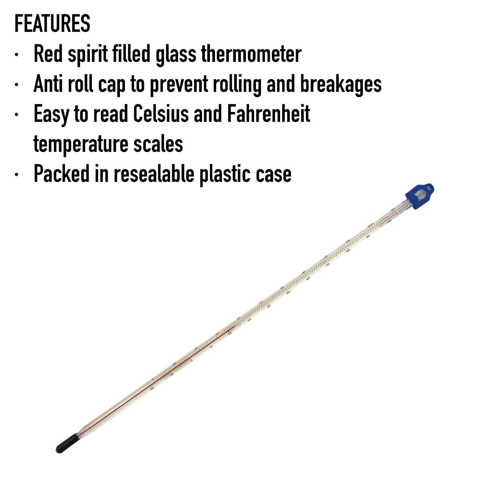 Glass Laboratory Thermometer -10 to +110 305mm Lab Scientific Home Brew ...