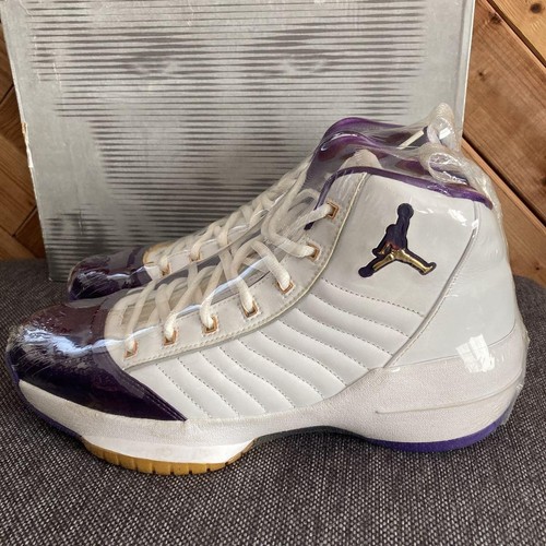 Vintage 2004 Nike Air Jordan 19 Se White Met Gold-Varsity Purple 308492 ...