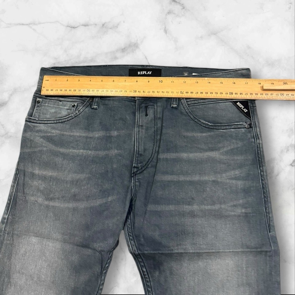 Mens Grey-Blue Replay Jondrill Jeans - Size 34R (W34 L32) R130 | eBay UK