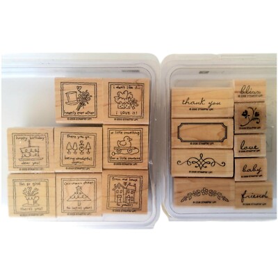 Stampin Up Wood Mounted Rubber Stamps Lot Of 2 Love Notes + Noteworthy ...