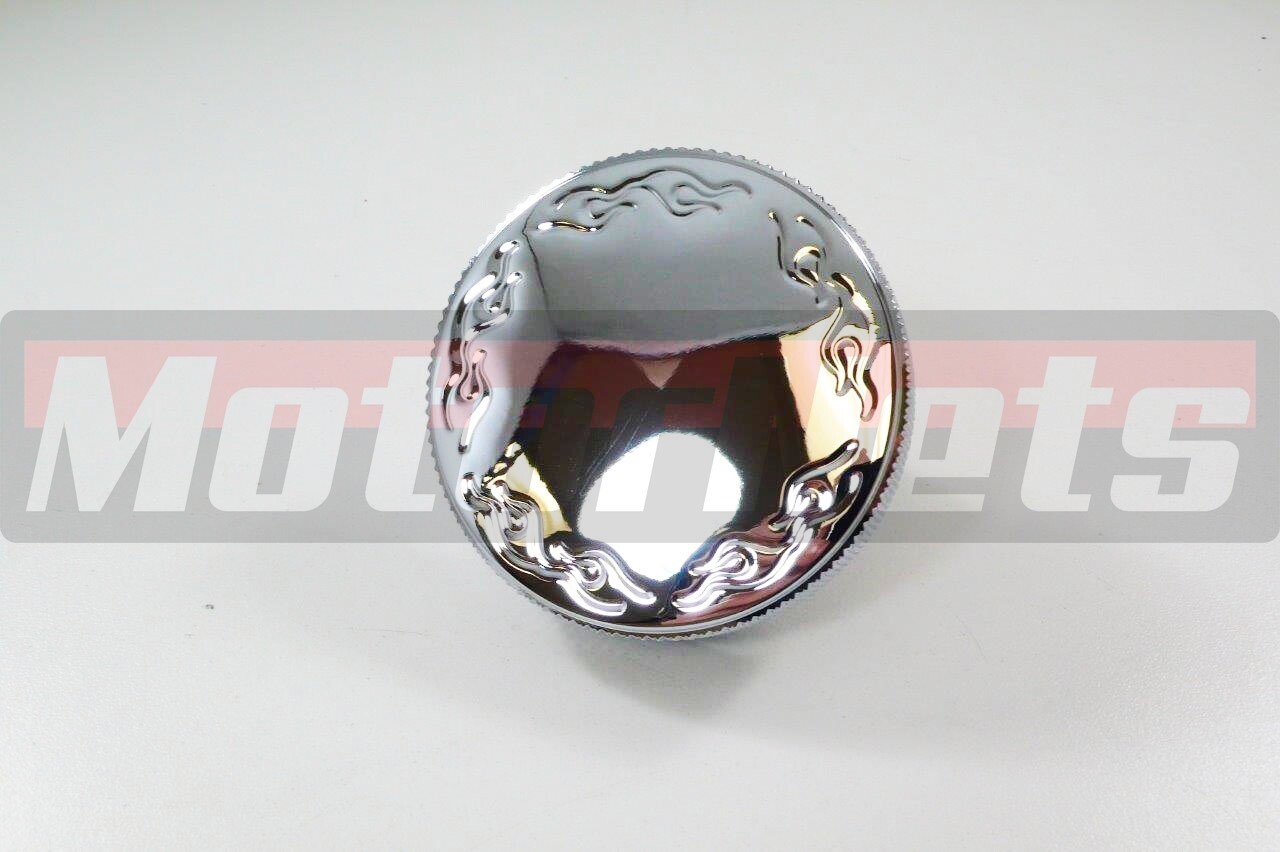 Chrome Billet Aluminum Flamed Radiator Cap 16 lb Knurled Original ...