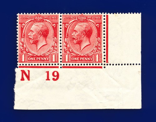 1912 SG357 1d Deep Brick Red N16(6) Pair Control N19 Perf 2(E) MMH Cat £180 dddb | eBay