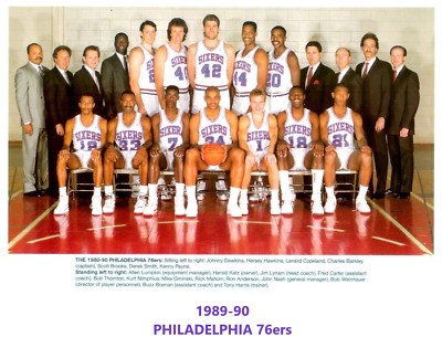 1989-90 PHILADELPHIA 76ers team 8X10 PHOTO PICTURE BASKETBALL NBA ...