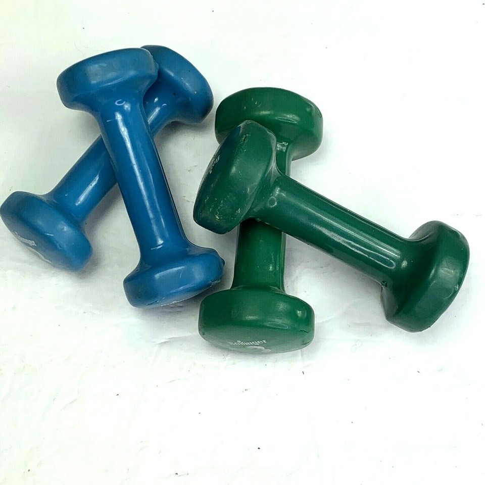 Bollinger Hand Weights Set of 4 Two and Three Pound lb Coated Workout ...