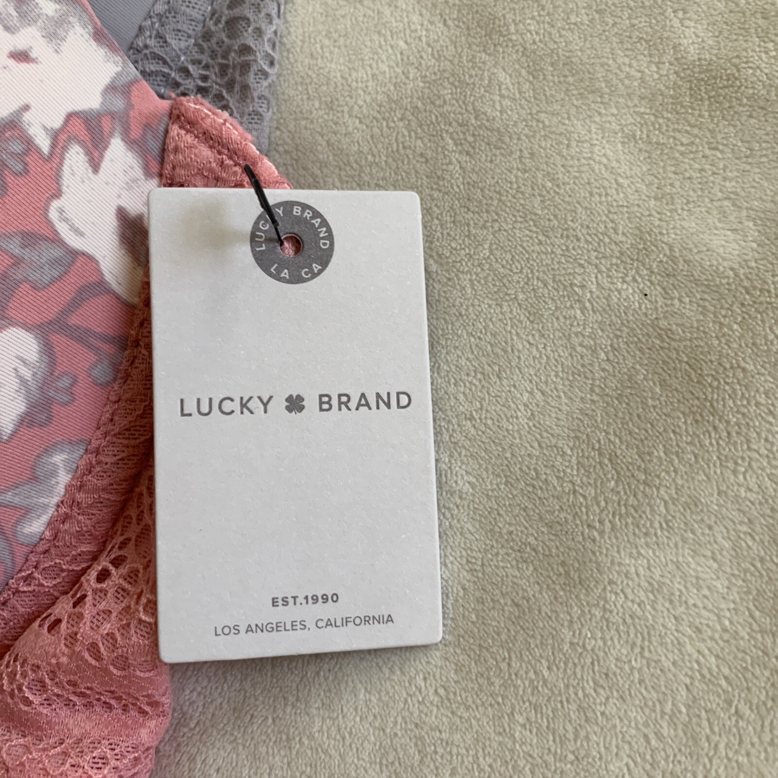 LUCKY BRAND Bras 2 PACK Light Lift Demi Lined Lace Pink Floral Grey NWT ...