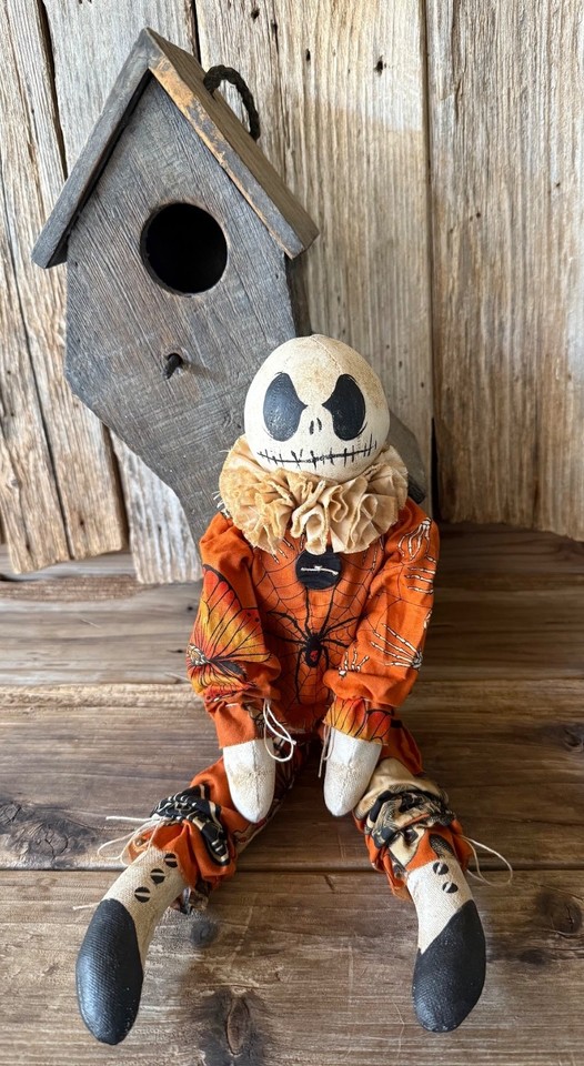 Primitive Folk-Art Jack Skellington Seance Halloween Grungy Doll | eBay