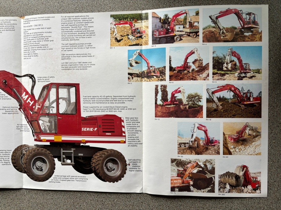 O&K MH4 RUBBER DUCK EXCAVATOR DIGGER TRACTOR BROCHURE RARE CONSTRUCTION ...