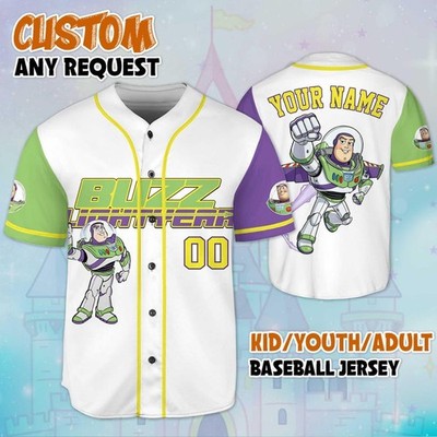 Custom Buzz Lightyear To Infinity And Beyond Toy Story Baseball Jersey ...