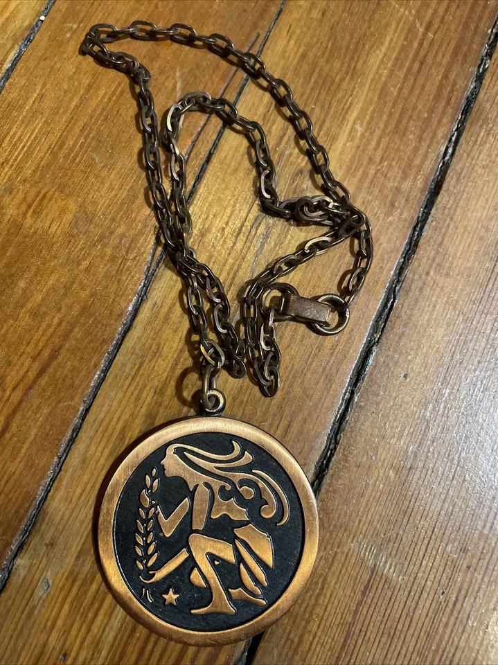 vintage, 1960 solid copper medallion pendant, and chain. Route 66. | eBay