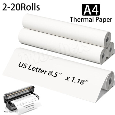 4 Rolls A4 Thermal Printer Paper 8.5x11" for M08F M832 M834 Portable ...