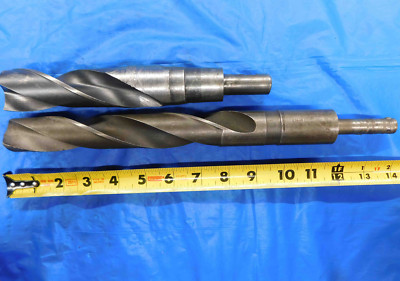 2PCS HSS TWIST DRILL BITS 1 9/32 & 1 1/2 O.D. MODIFIED SHANKS ONE FLAT ...