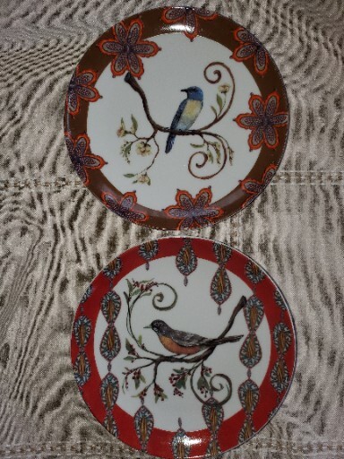 Set Of 2 Prima Designs Kate McRostie Bird Porcelain 6.5" Round Plate | eBay