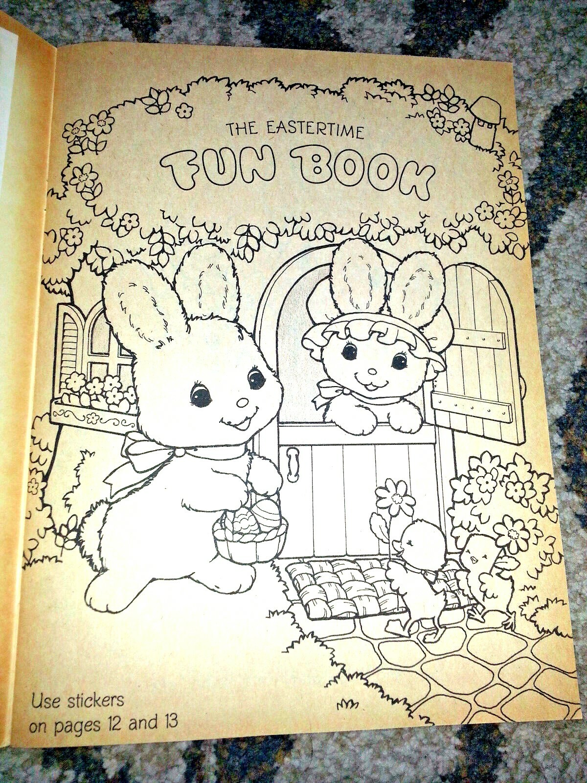 HALLMARK Vintage COLORING BOOK Easter THE EASTERTIME FUN BOOK Stickers ...
