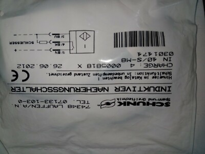 Schunk 0301474 IN40 IN40S IN40SM8 IN40/S-M8 IN-40/S-M8 IN40SM1N40/S-M8 ...