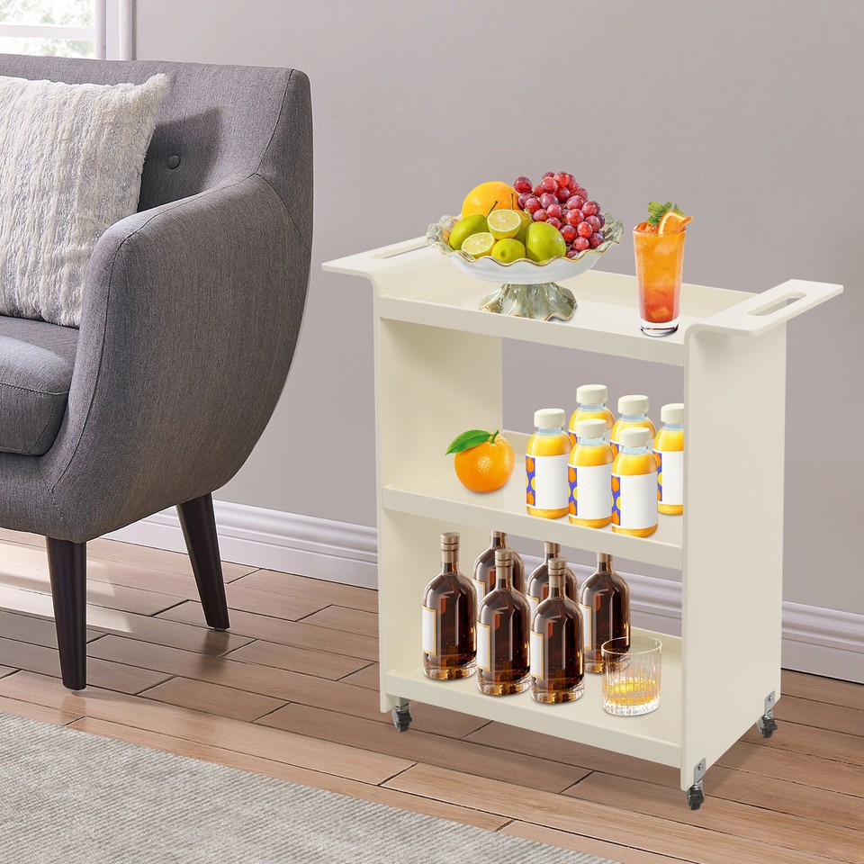 PC Cart with Wheels Rolling Serving Cart Mobile PC Rolling Cart Bar ...