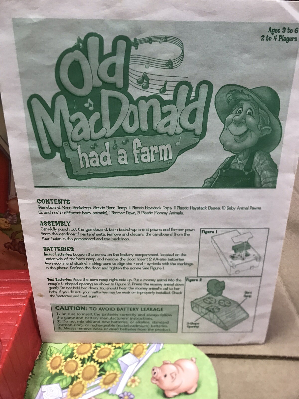 1996 Old MacDonald Had a Farm Game by Milton Bradley100 Complete Tested ...