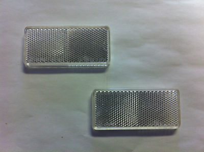 2 White Rectangle Reflectors, Self Adhesive, mounting on driveway post ...