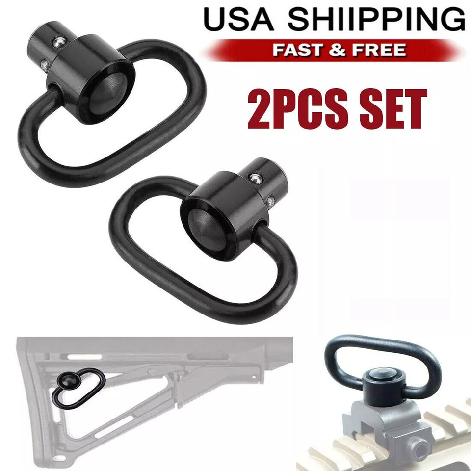 2PCS Heavy Duty Quick Detach 1.25" Rifle QD Sling Swivel Mount Flush ...