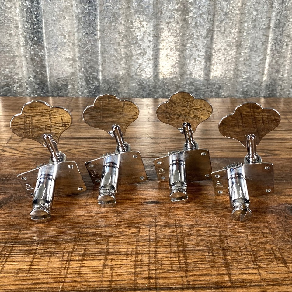 G&L Tribute 4 String Bass Tuning Machine Set Chrome Clover Right Hand ...