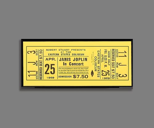 Janis Joplin 1969 Concert Ticket Stub Art Print Poster | eBay