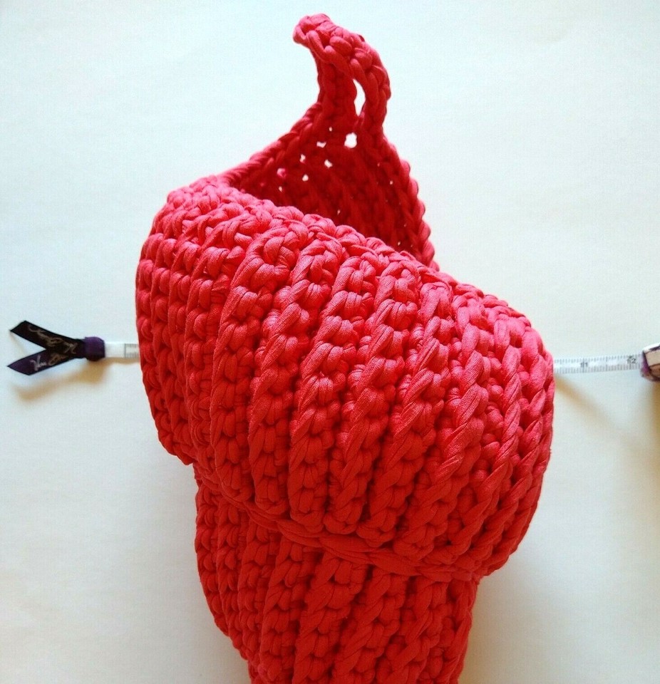 New Handmade Spiral Sea Shell Crochet Basket Wall Hanging Home Decor ...