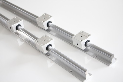 2Pcs SBR12 L300-1500mm Linear Rails Fully Supported Shaft Rod + 4Pcs ...