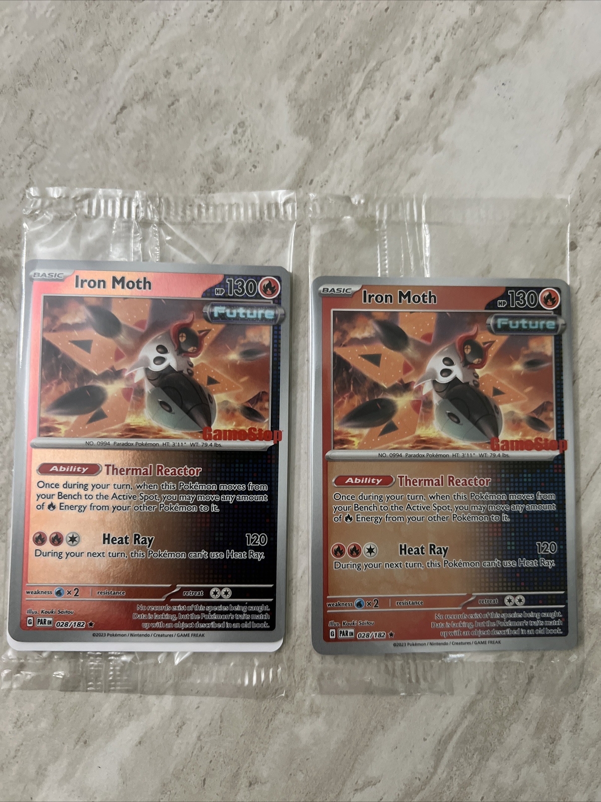 Pokémon Iron Moth 028/182 Paradox Rift GameStop Promo SEALED SET OF 2 ...